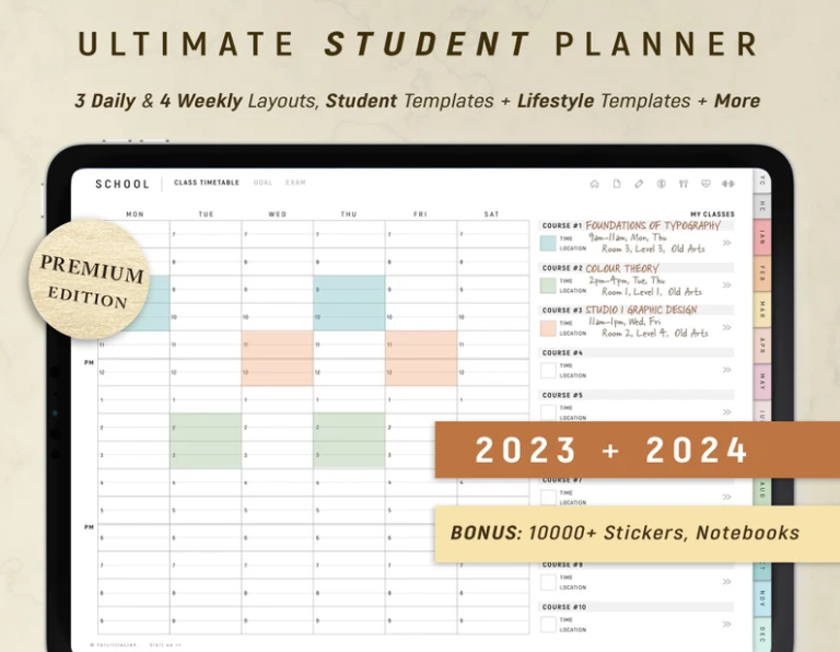 Organize Your Academic Life with the Best Digital Planners for Students